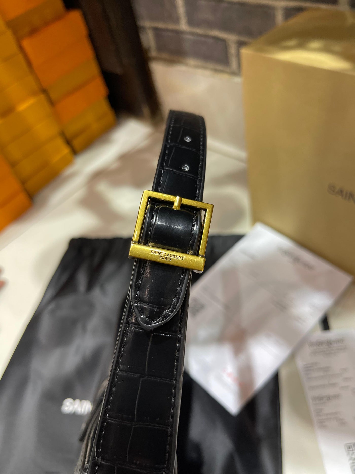 YSL Crocodile Texture Hobo Bag – venslik